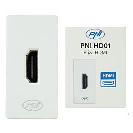 HDMI socket PNI HD01 modular, recessed mounting, white